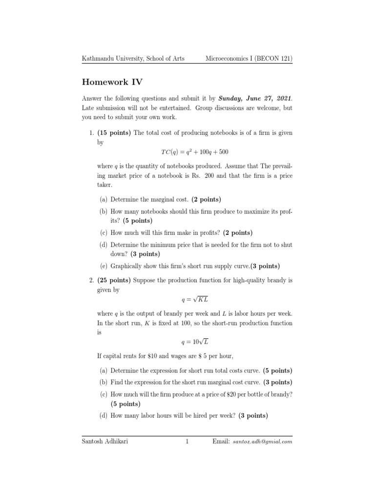 Homework IV | PDF
