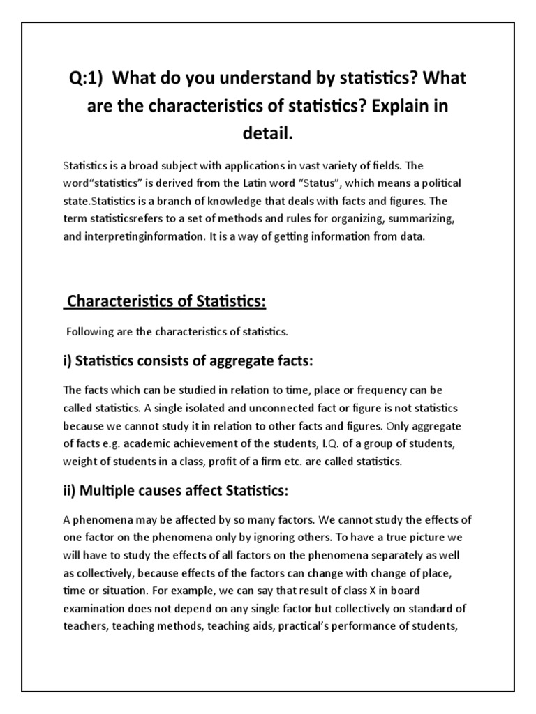 q-1-what-do-you-understand-by-statistics-what-are-the-characteristics