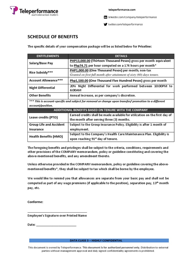 Schedule of Benefits: Entitlements Details | PDF | Employment | Insurance