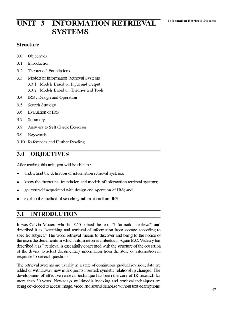 Information Retrieval Sytem | PDF | Information Retrieval | Conceptual ...