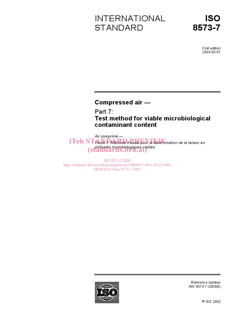 Iso 8573 7 2003 | PDF | International Organization For Standardization ...
