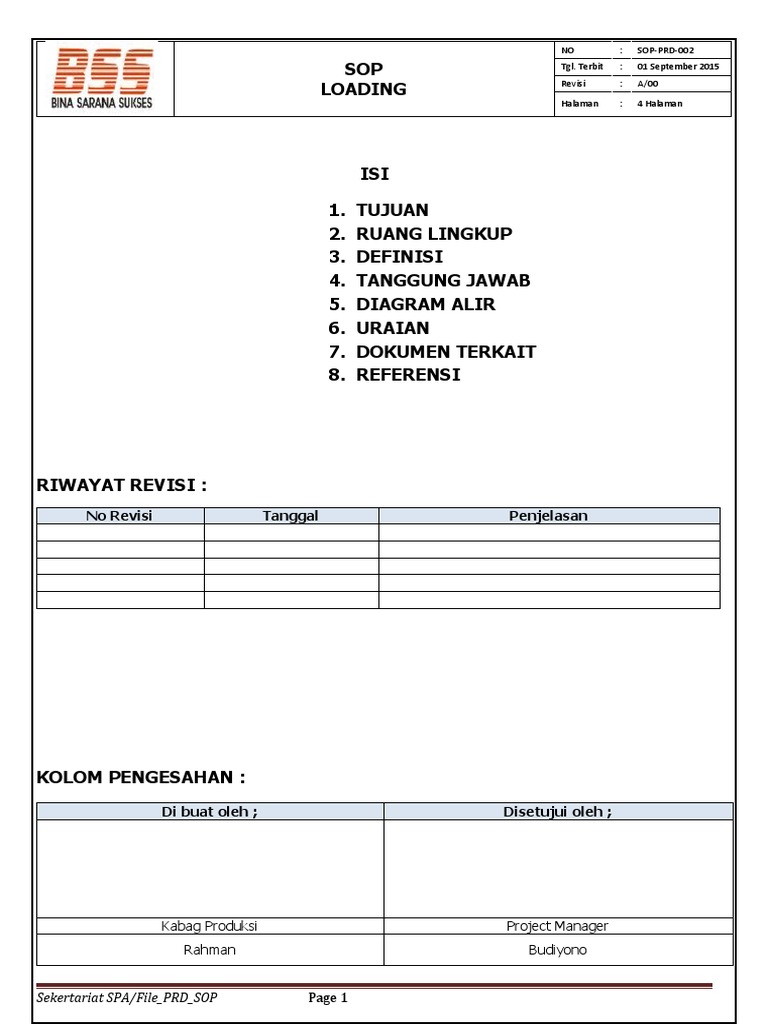 SOP-PRD-002 Loading | PDF