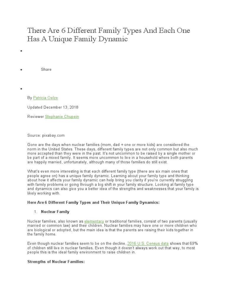 6 Types of Families | PDF | Family | Stepfamily