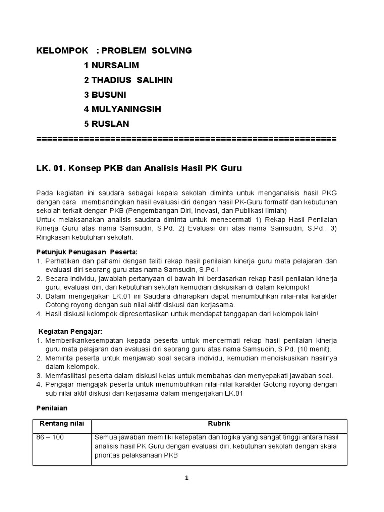 Analisis PKG - Pelatihan Kepsek | PDF | Karier & Perkembangan