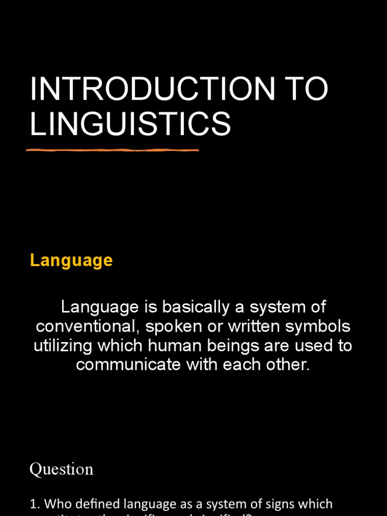 Introduction To Linguistics | PDF | Phonetics | Word