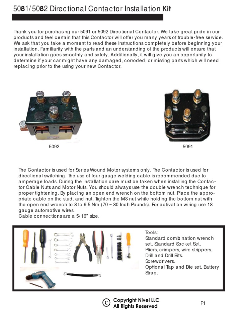 5081-5082 - Contactor Instructions Updated | PDF | Relay | Anode