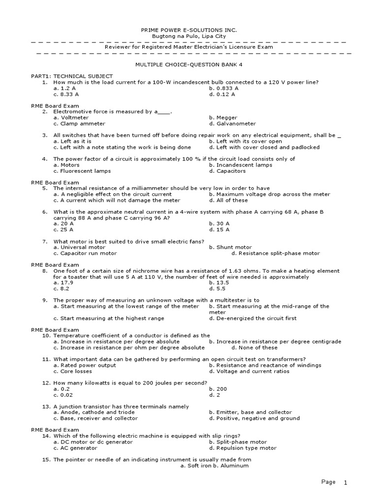 Question Bank 4 | PDF | Electrical Resistance And Conductance ...