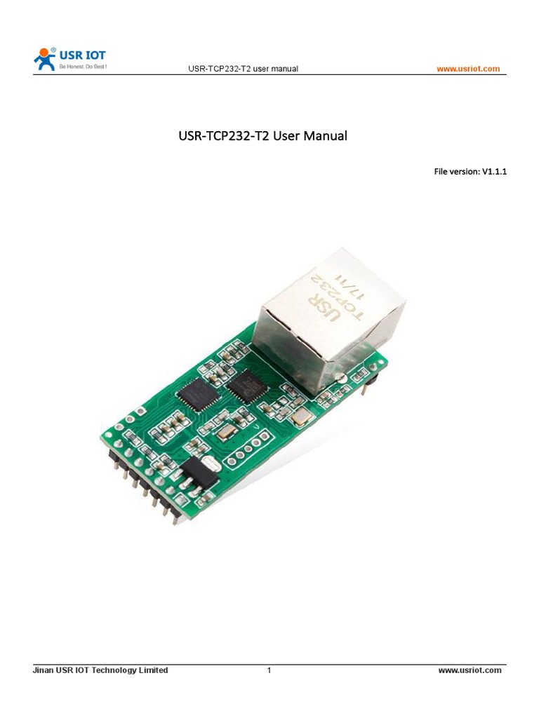 (User Manual) USR TCP232 T2 User Mannul | PDF | Port (Computer Networking) | Ip Address