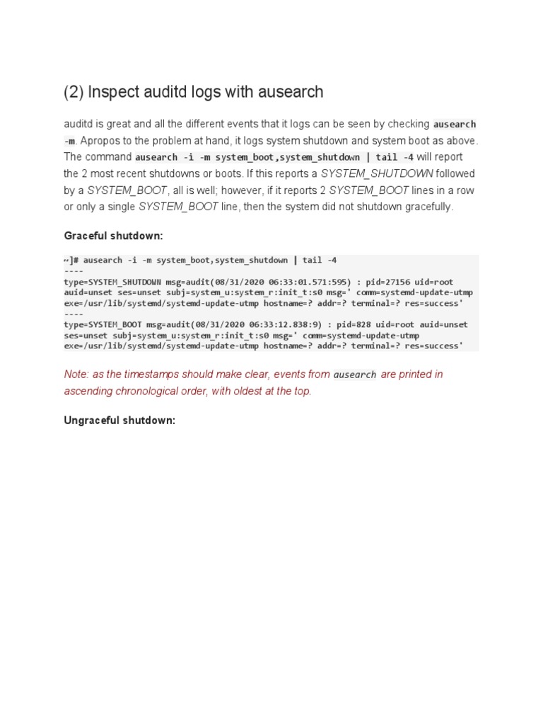 Inspect Auditd Logs With Ausearch | PDF