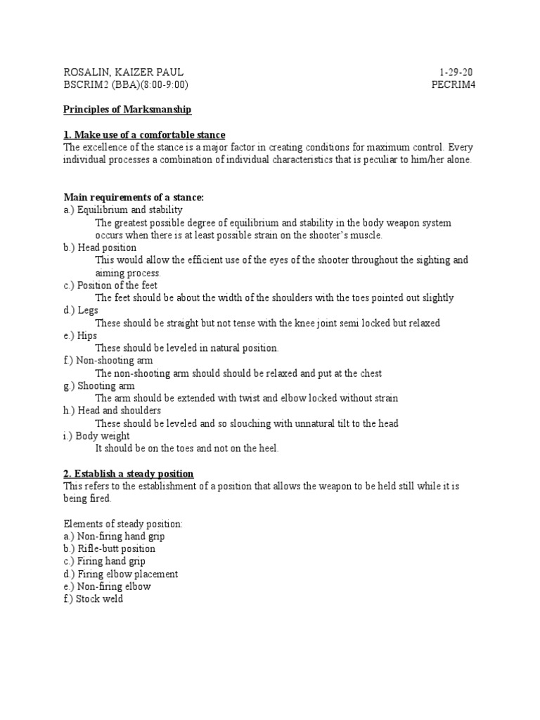 Principles of Marksmanship | PDF | Handgun | Trigger (Firearms)