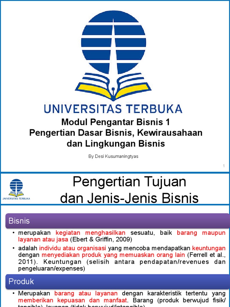 Modul Pengantar Bisnis 1 Pengertian Dasar Bisnis, Kewirausahaan Dan ...