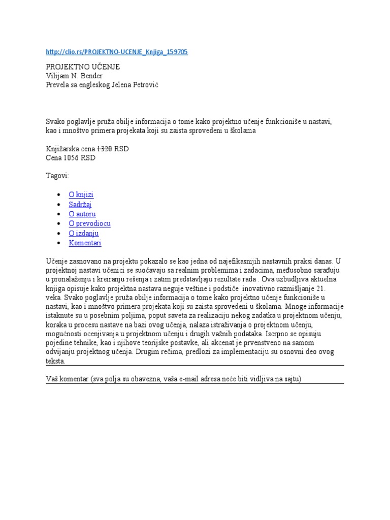 Projektno Učenje | PDF