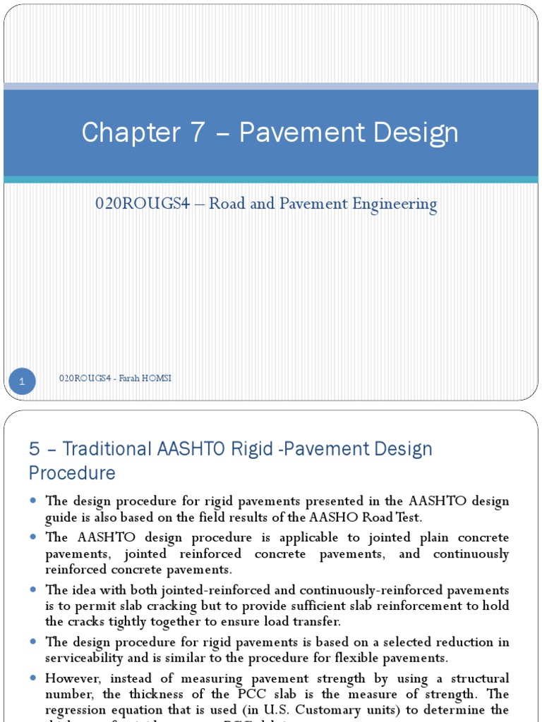 AASHTO Rigid Pavement Design Procedure | PDF | Young's Modulus | Road ...
