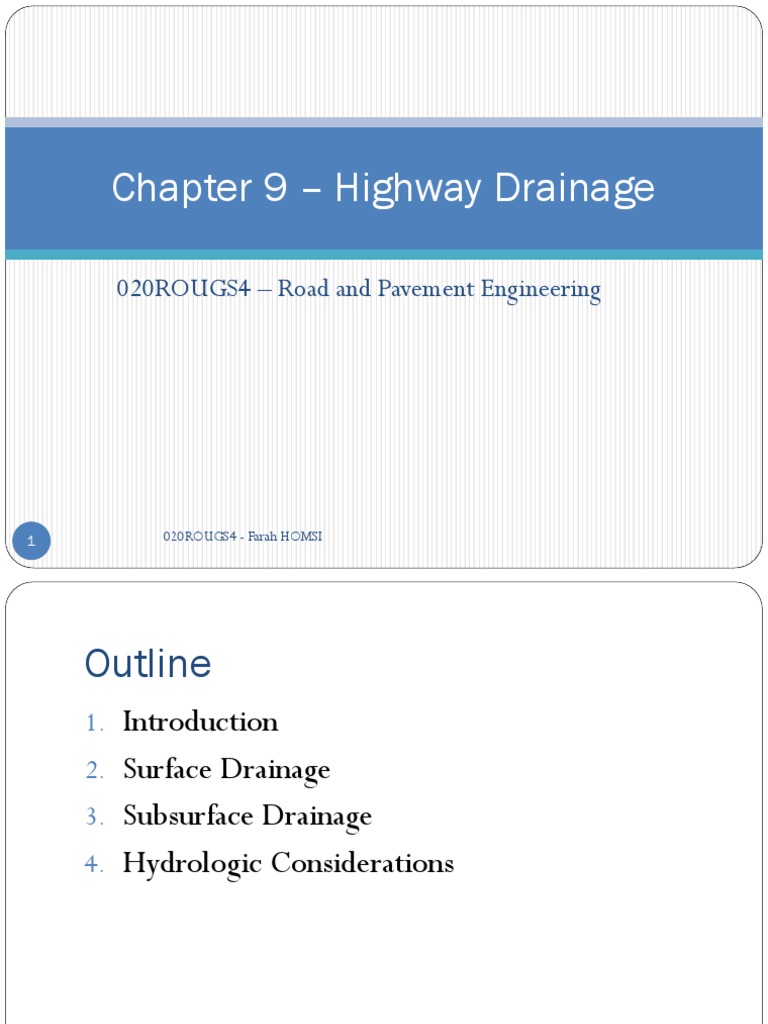 Highway Drainage Design Fundamentals | PDF | Drainage | Surface Runoff
