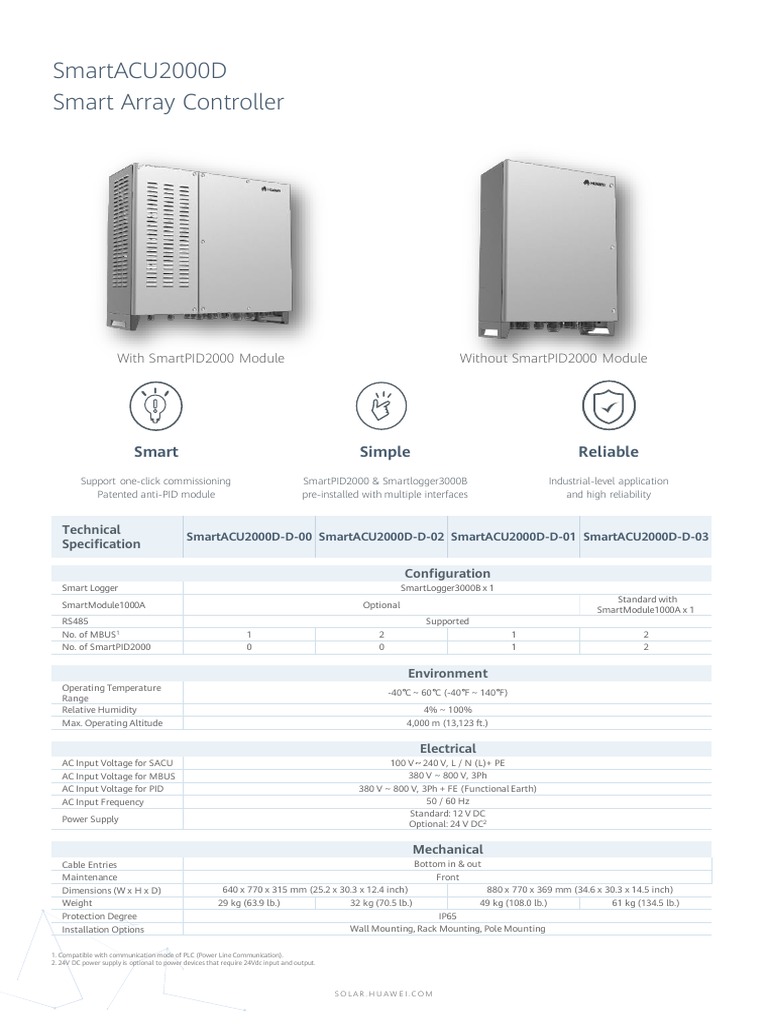SmartACU2000D Datasheet V1 - 20200220 | PDF | Power Supply | Alternating Current