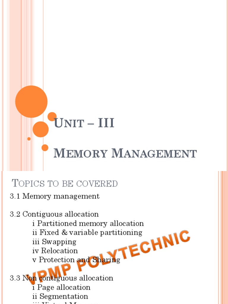 Unit 3 Memory Management Pdf Computer Data Storage Process Computing