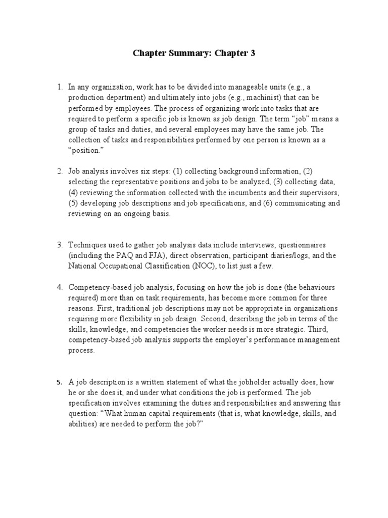 Chapter Summary: Chapter 3 | PDF