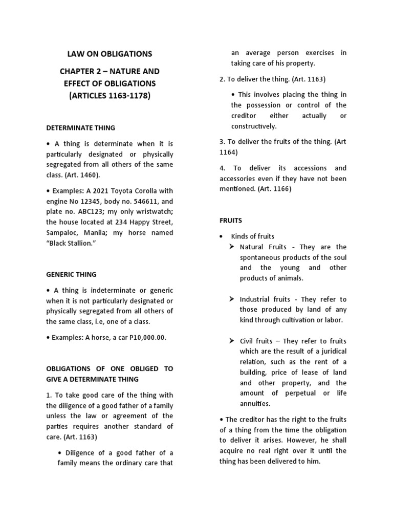 Law On Obligations - Module 2 Docs | PDF | Law Of Obligations | Legal ...