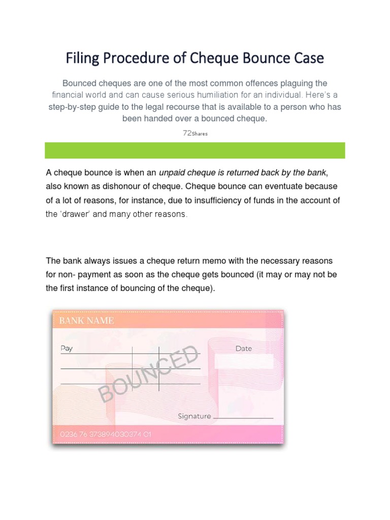 Cheque Bounce Procedure | PDF | Cheque | Public Law