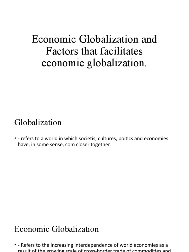 Economic Globalization | PDF | Economic Globalization | Globalization