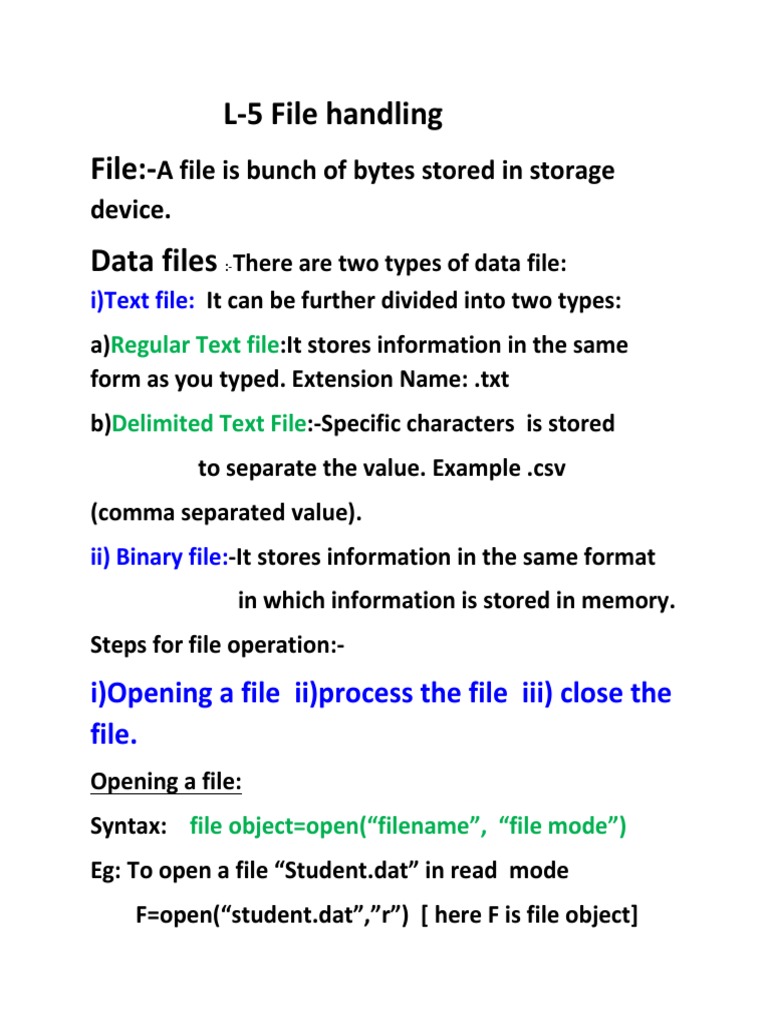 Cs ch5 File Handelling | PDF | Comma Separated Values | Computer File