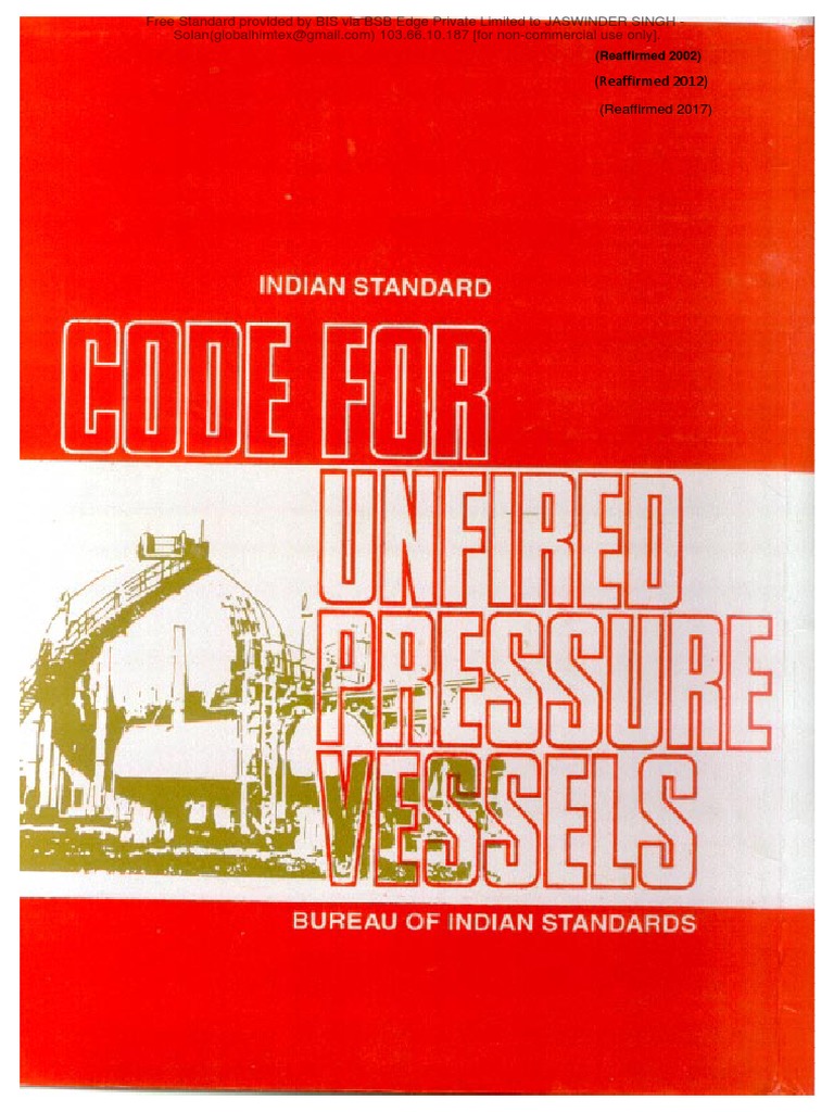 Is 2825 | PDF | Construction | Welding