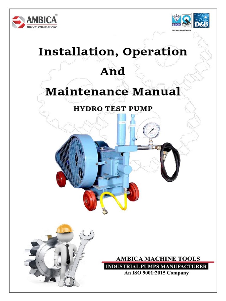 Hydro Test Pump Operation Manual | PDF | Pump | Valve