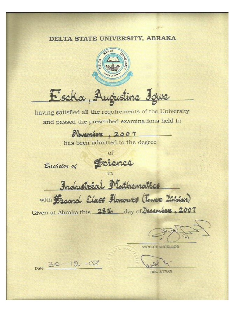 BSC CERTIFICATE | PDF