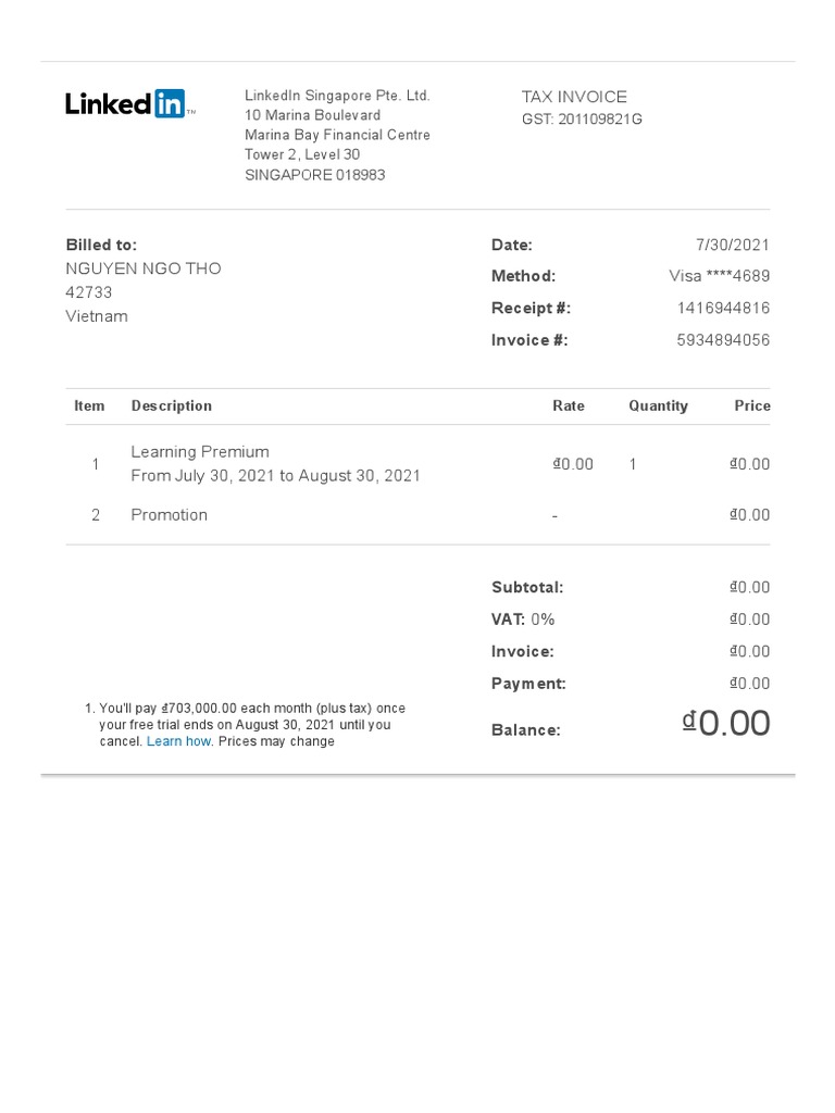 Tax Invoice: Billed To: Date: Method: Receipt #: Invoice # | PDF