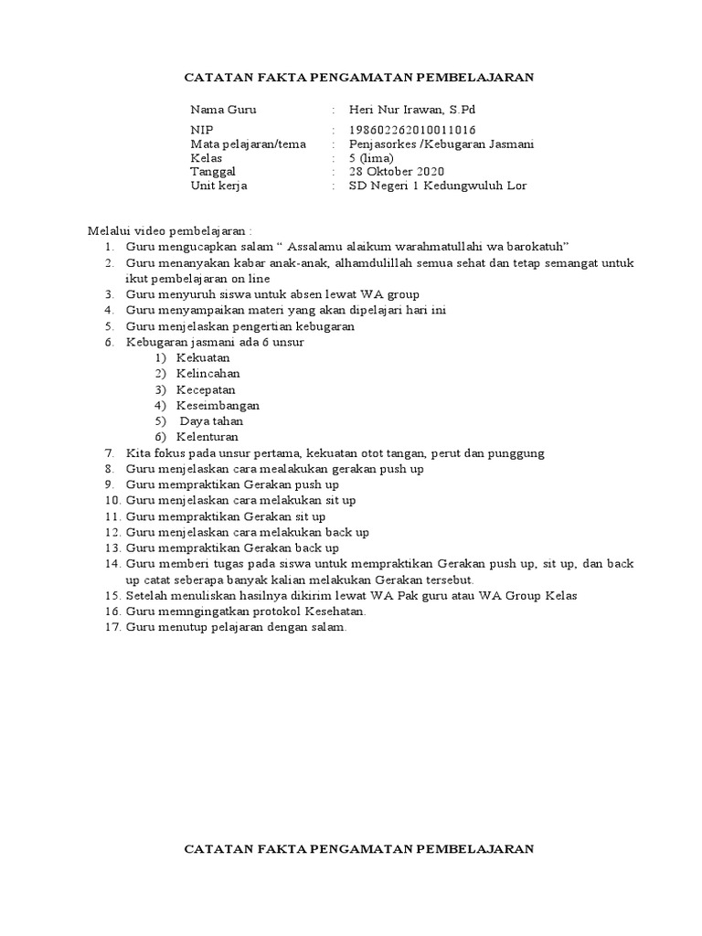 CATATAN PELAJARAN | PDF