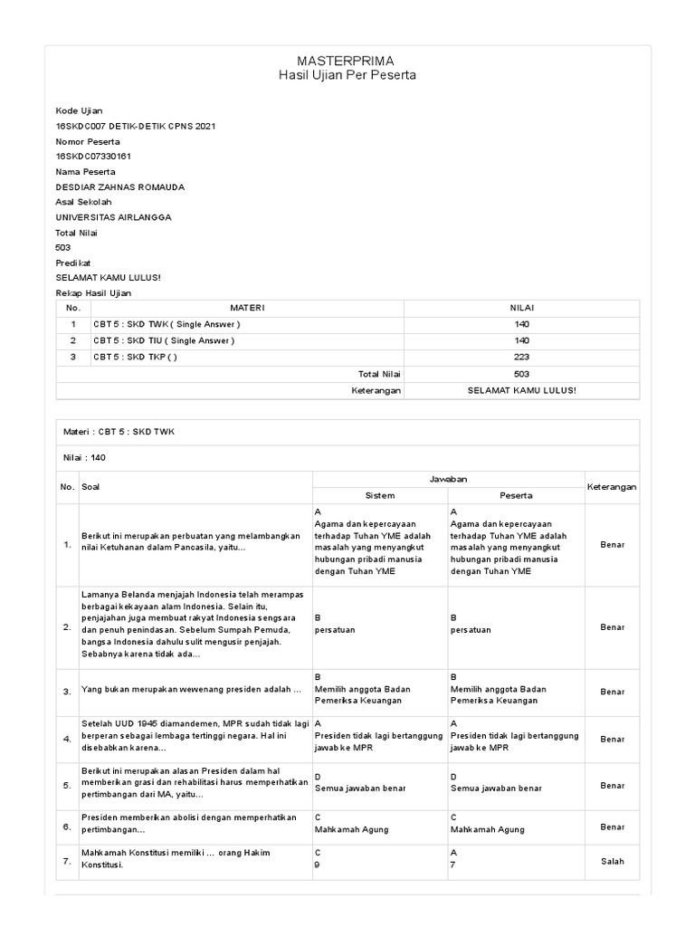 Try Out 30 Juni 2021 | PDF