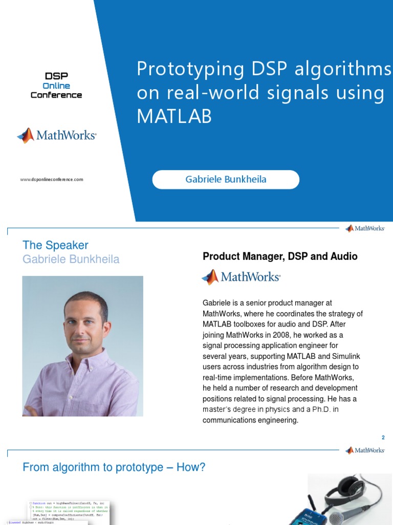 Prototyping Dsp Algorithms On Real World Signals Using Matlab Pdf Matlab Digital Signal