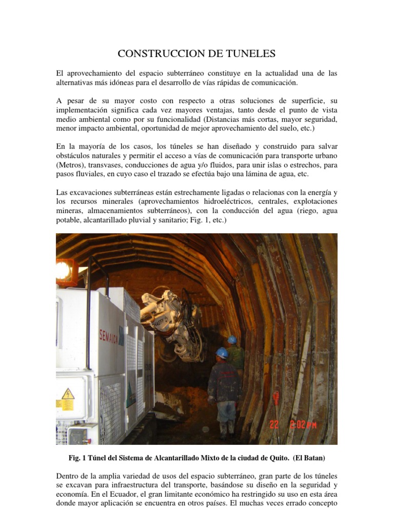 Construccion Tuneles | Túnel | Excavación (Arqueología) | Prueba ...