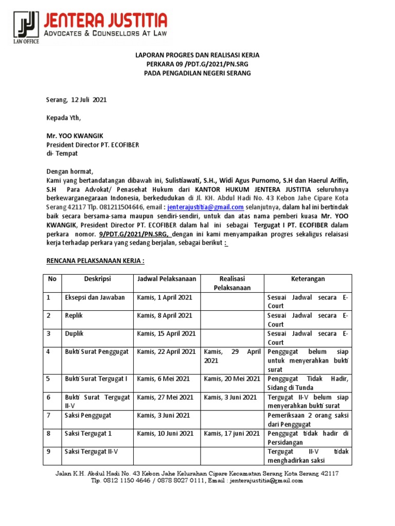 Laporan Rencana Dan Realisasi Kerja | PDF