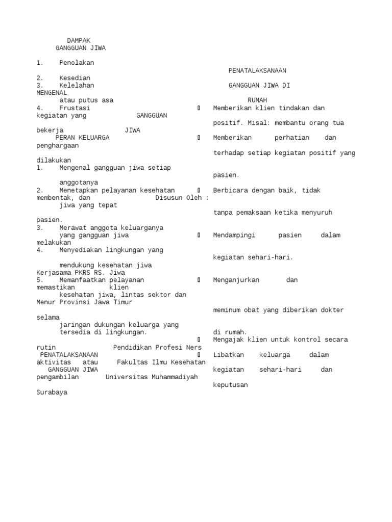 Leaflet Poli Mengenal Gangguan Jiwa 1 | PDF | Pengembangan Diri