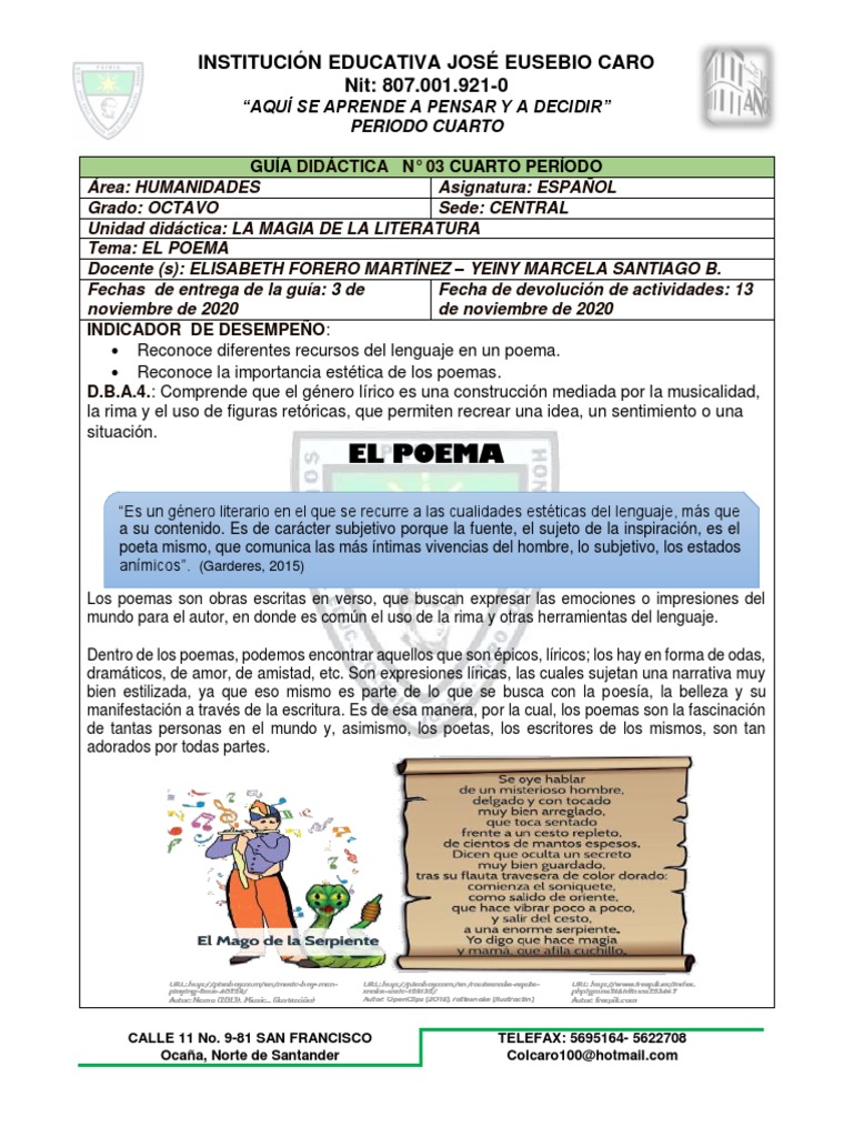 Guía Didáctica: El Poema en Español | PDF | Poesía | Rima