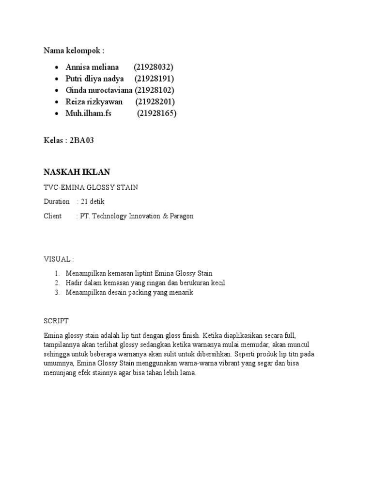 Naskah Iklan | PDF