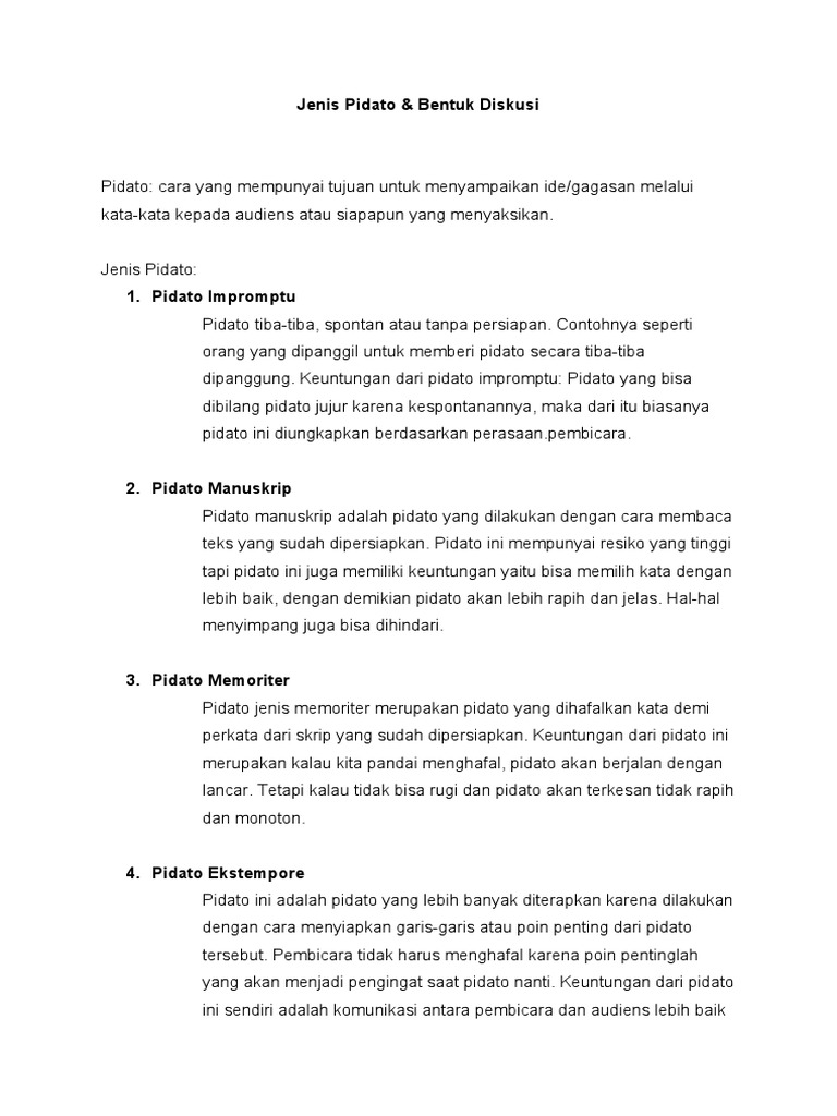 Jenis Pidato | PDF