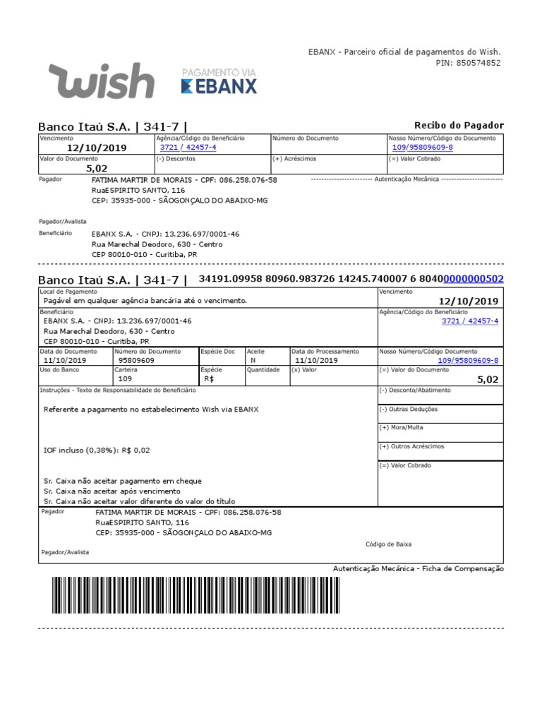 Boleto Bancário | Download grátis PDF | Serviços (economia) | Pagamentos
