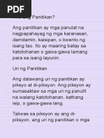 Kahulugan at Kahalagahan NG Sining, Panitikan at Panunuring ...