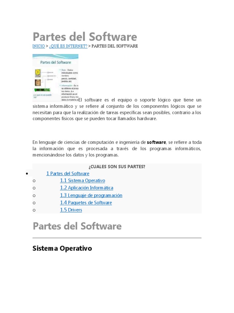 Partes Del Software | PDF | Informática | Software