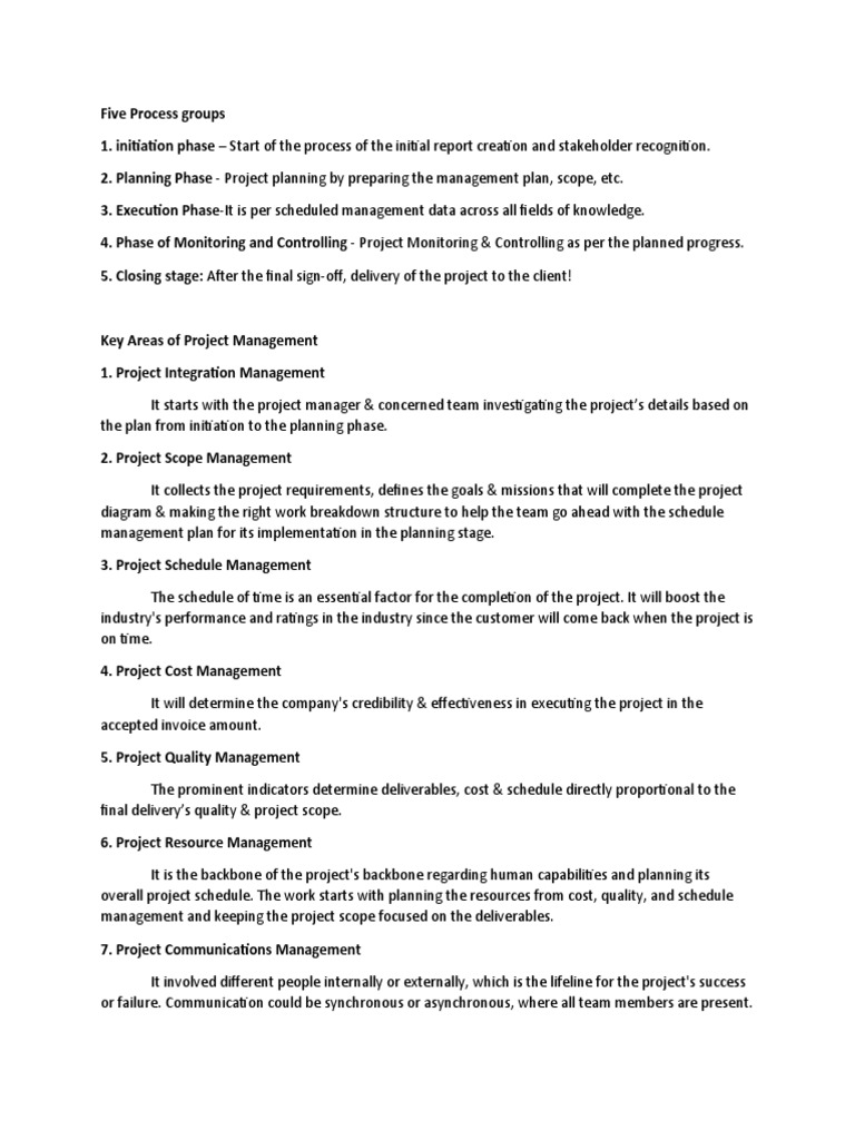 Key Areas of Project Management | PDF | Project Management | Economies