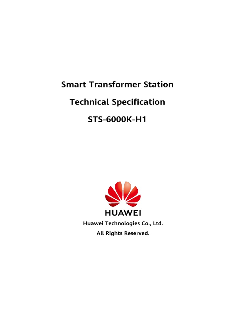 Technical Specification STS-6000K-H1 20kV 50Hz For 185KTL - V6.0 ...