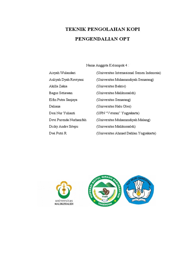 Pengendalian OPT pada Tanaman Kopi | PDF