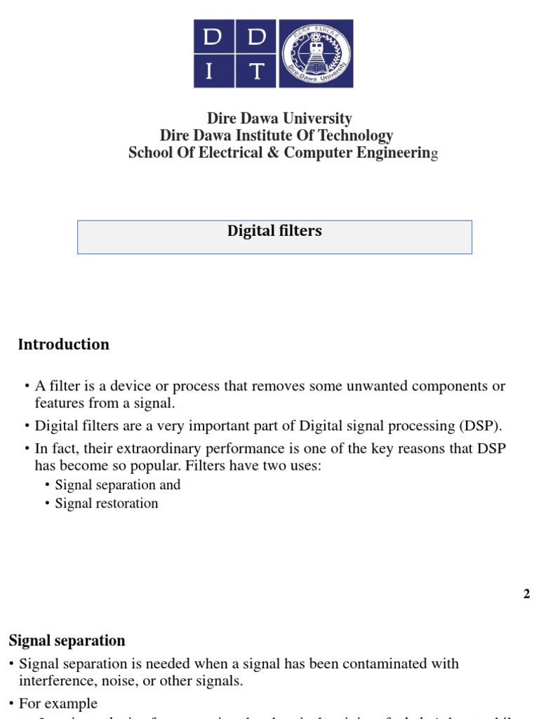 Digital Filters Explained | PDF | Digital Signal Processing | Applied ...
