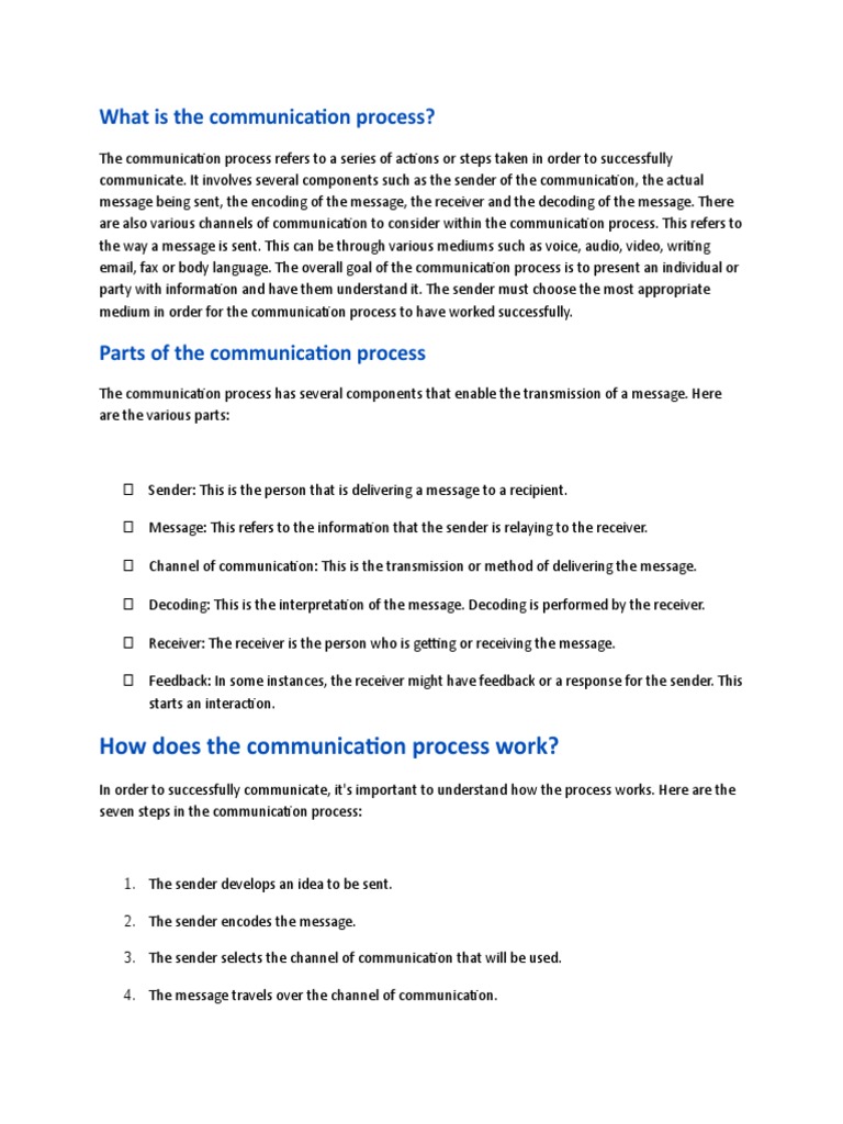What Is The Communication Process? | PDF | Communication | Code