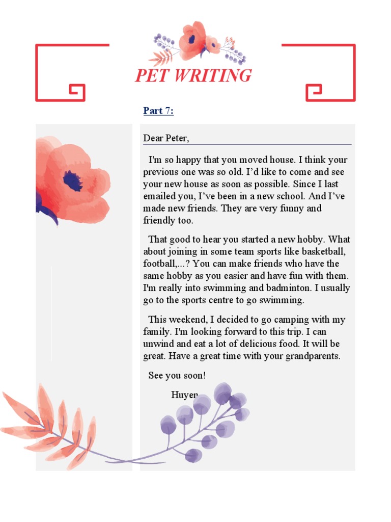 Pet Writing Test 5 | PDF