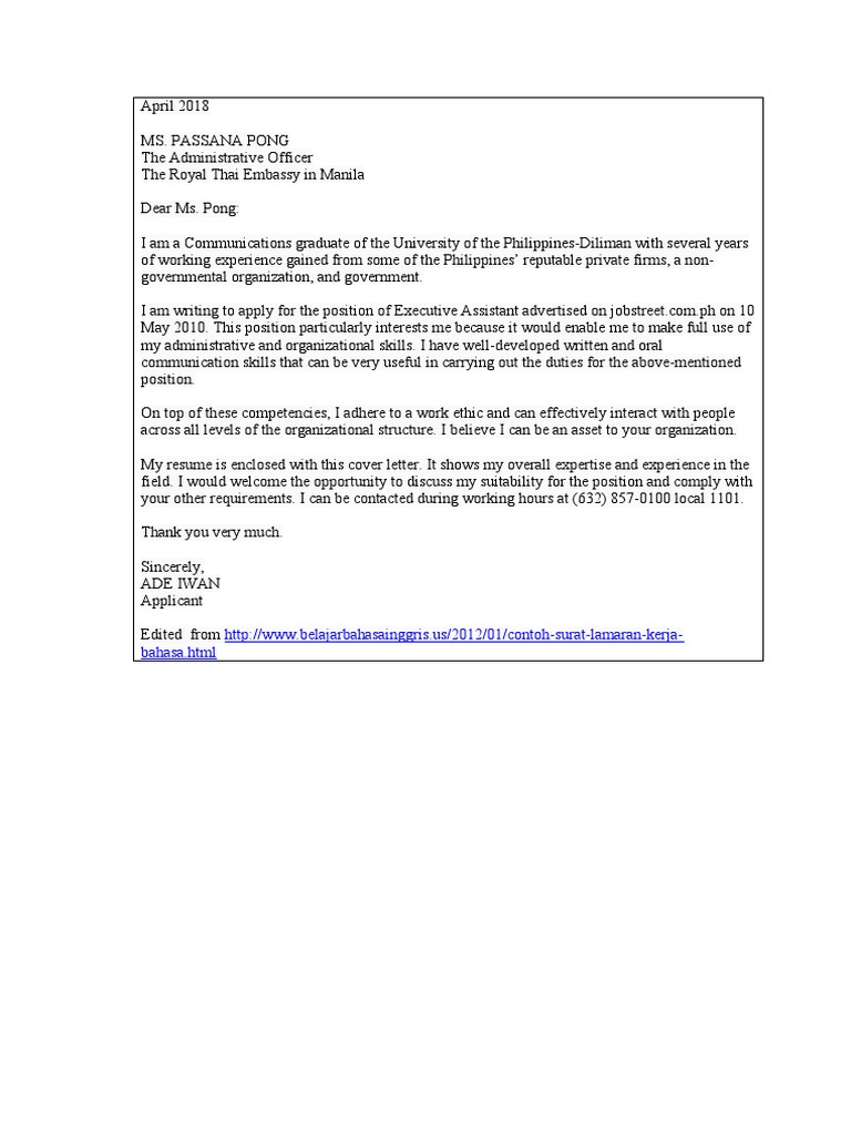 Application Letter | PDF