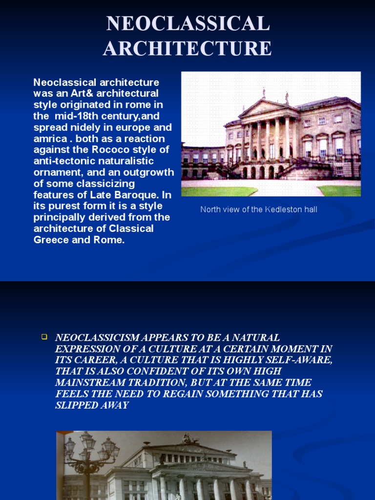 Neoclassical Architecture: North View of The Kedleston Hall | PDF ...