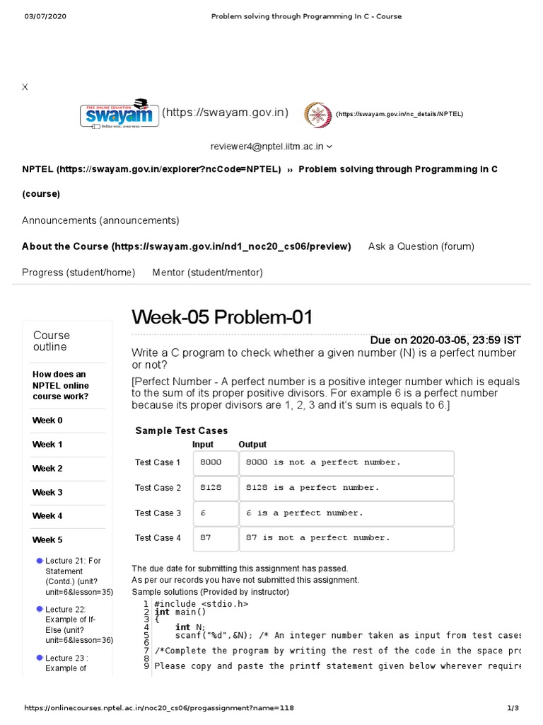 Noc20-Cs06 Week 05 Assignment 02 | PDF | Computer Programming | Mathematics